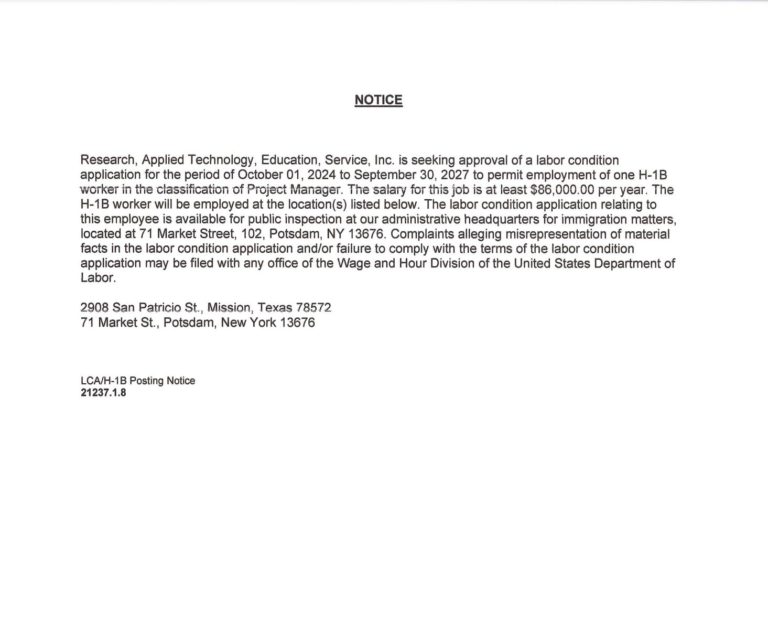 Department of Labor Notices